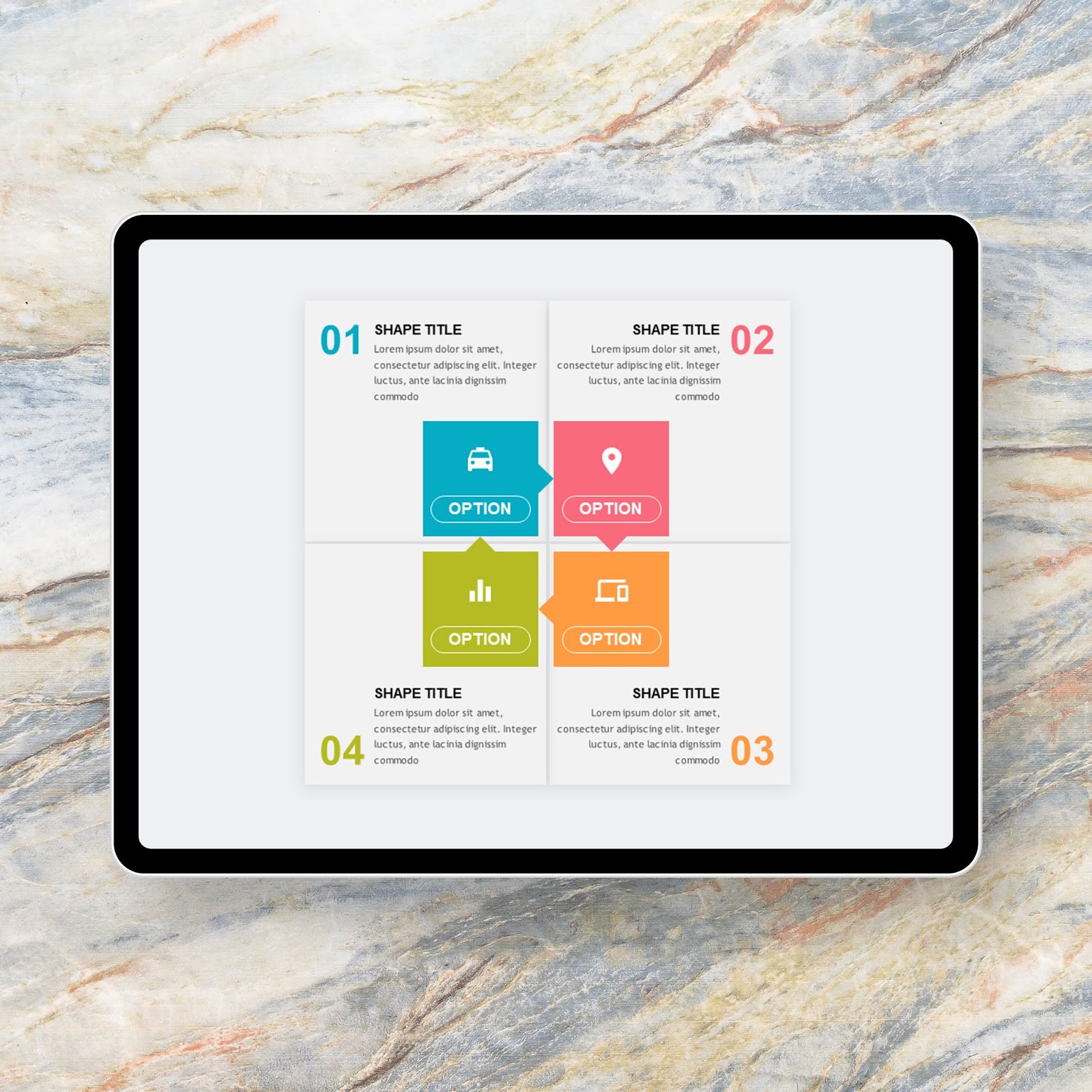 Square Circulation Expand Scale PowerPoint Templates - PowerPoint Free