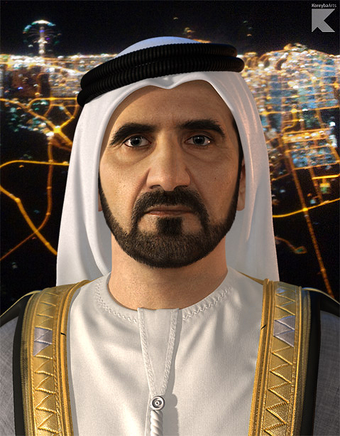 3D / CG portrait: Sheikh Mohammed Bin Rashid Al Maktoum, 3D/CG Portrait