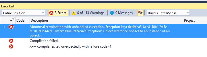 Alfasith AX: ERROR: Abnormal termination with unhandled exception. in D365