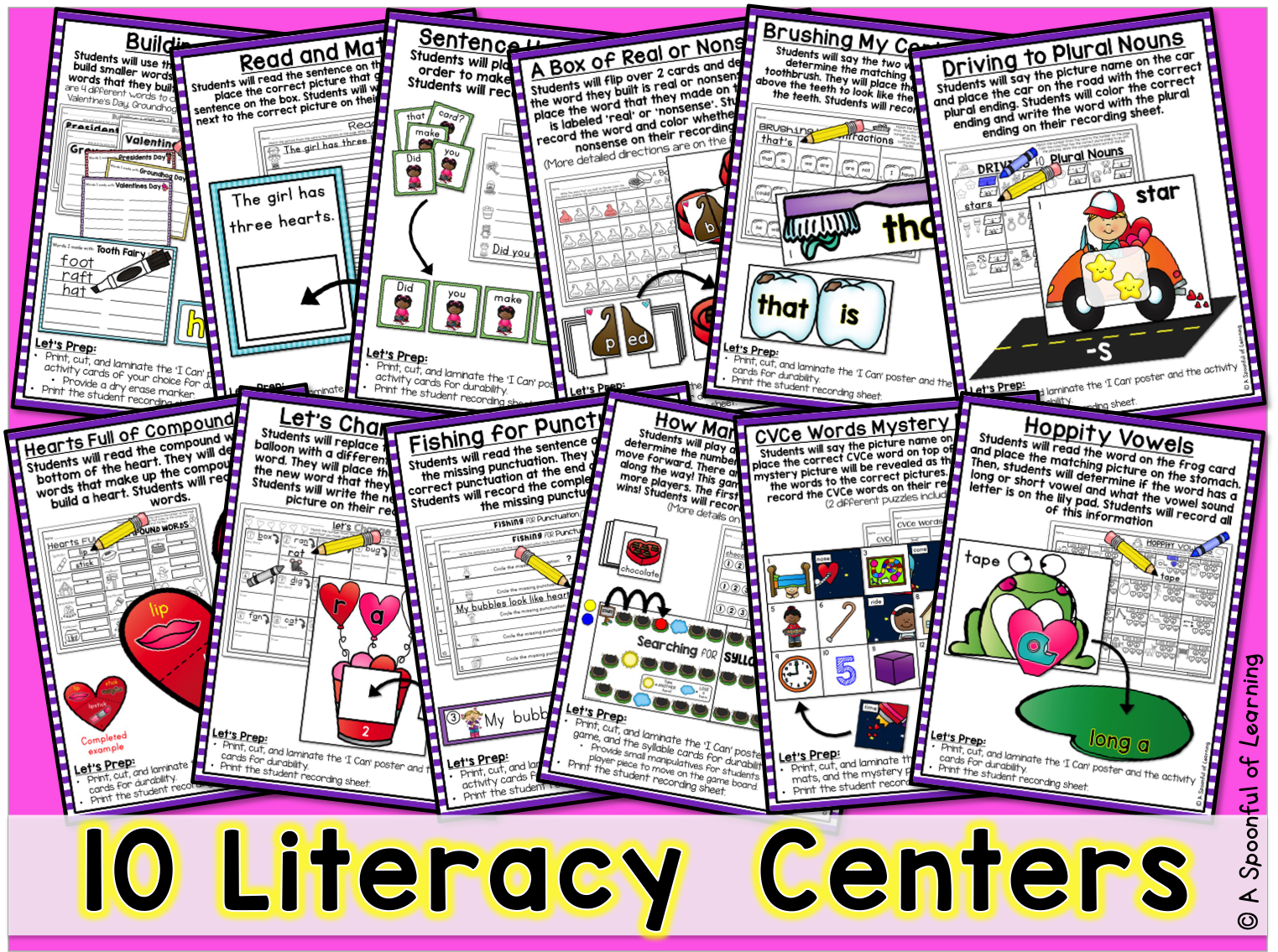 February Centers - First Grade - A Spoonful of Learning