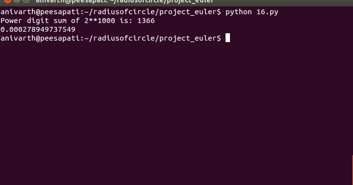 Problem 16 Project Euler Solution with Python