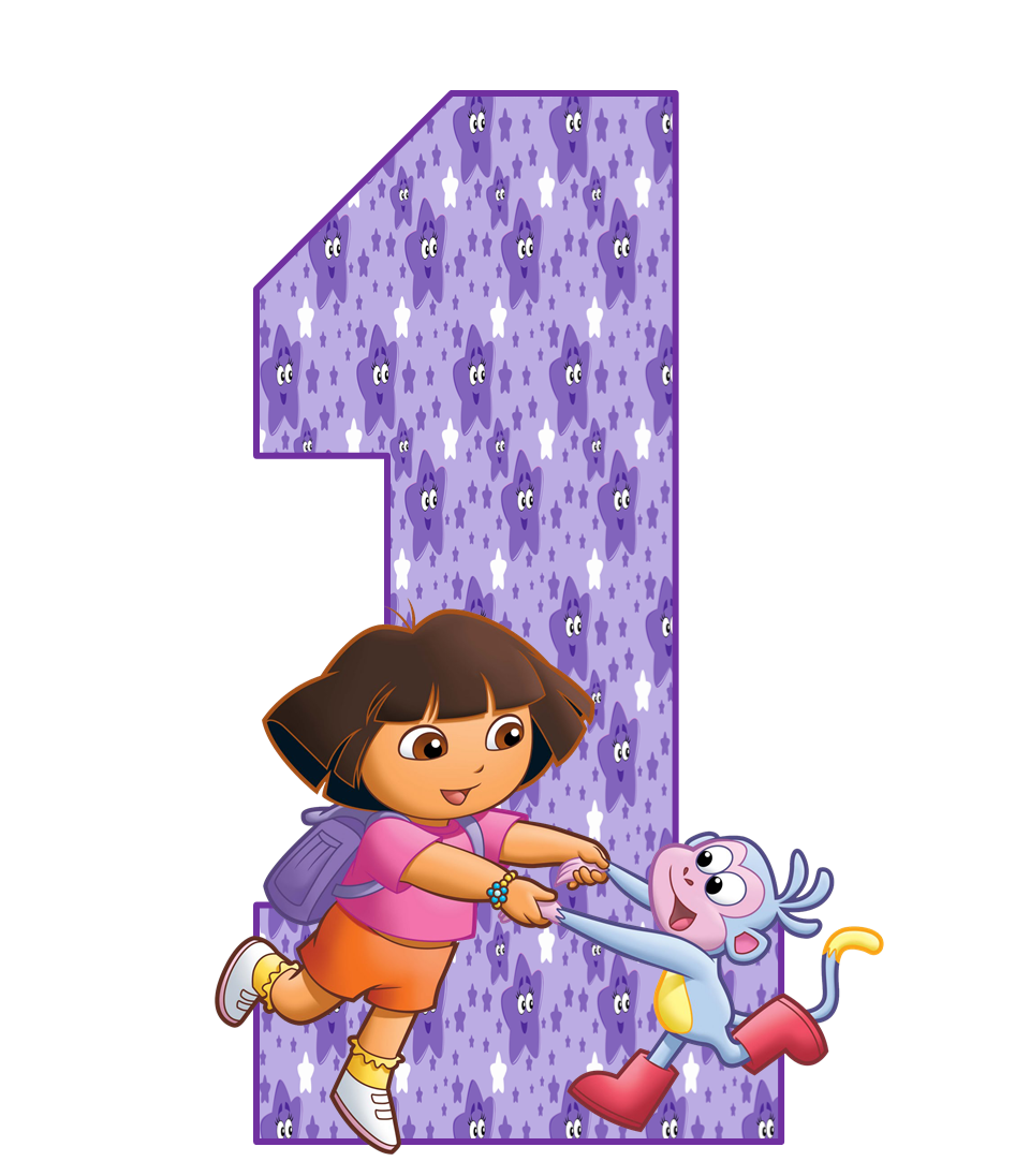 Kits imprimibles gratis : Números Dora La Exploradora para imprimir