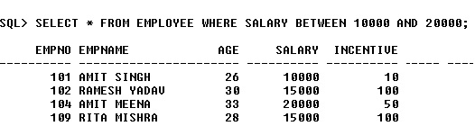 COMPARISON CONDITIONS IN SQL SELECT STATEMENT - Online Free Education ...