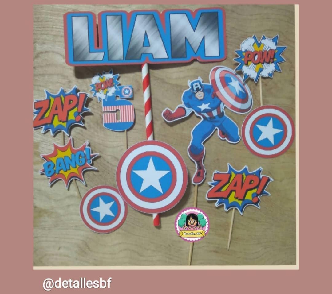 Topper Capitán América Liam 5 - Mis Toppers Tus Toppers