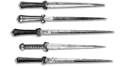 A variety of dudgeon daggers