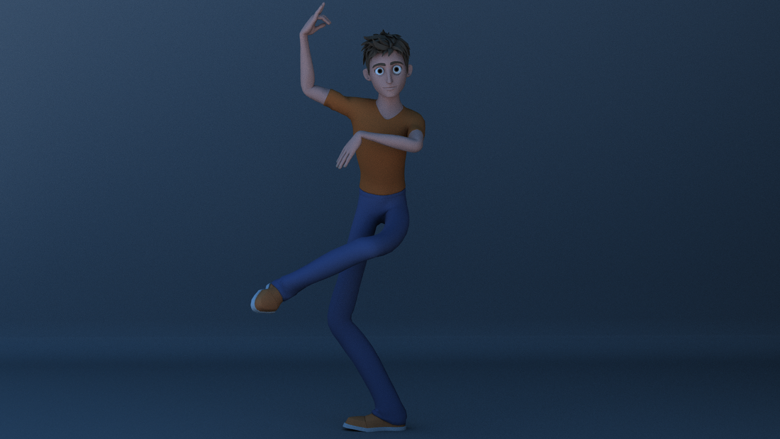 Diffrent Poses of Ray in 3d (rig provided by Animation Mentor)