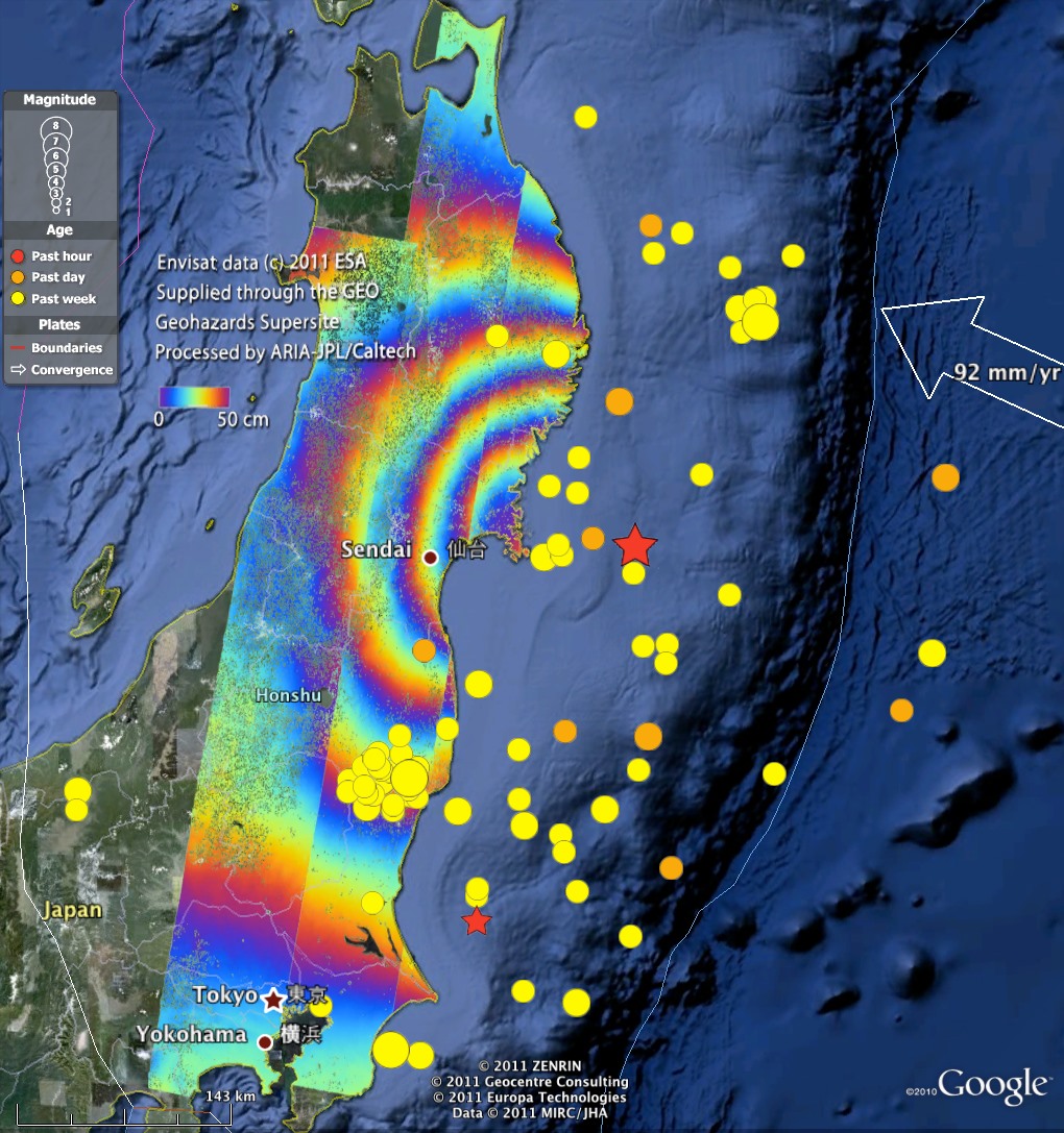 The eruption of the underground volcanoes caused the tsunamis.