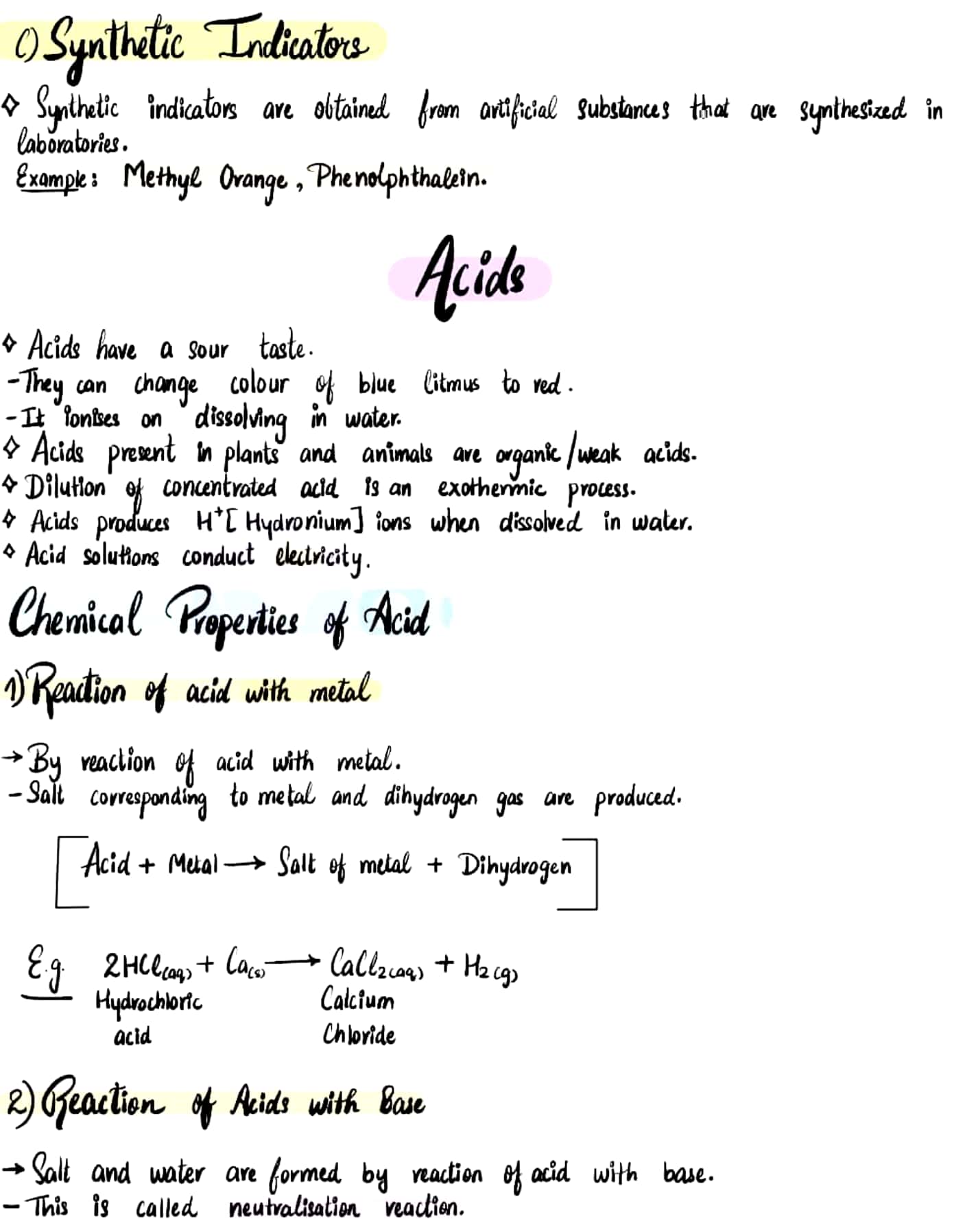 Acids, Bases and salts class 10 notes - Studypur