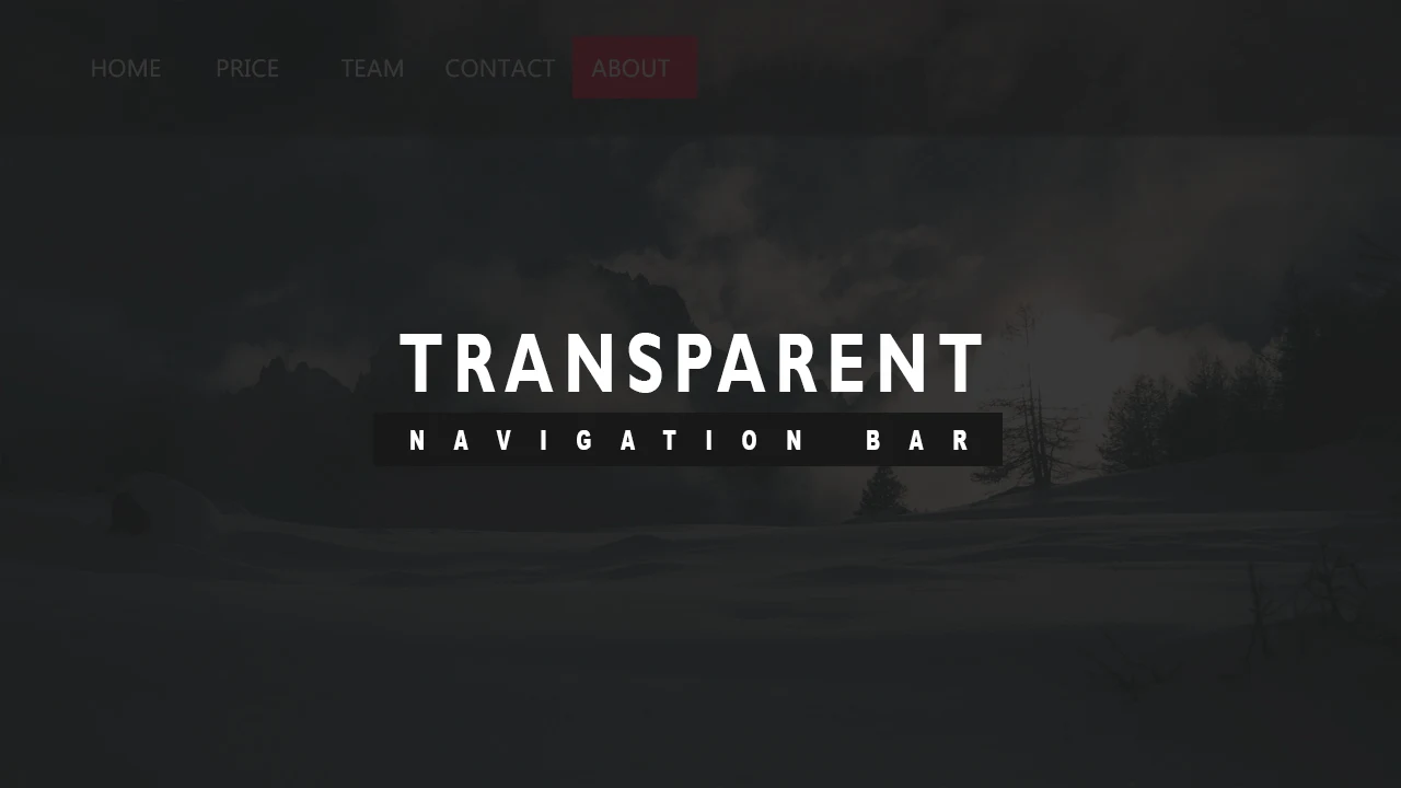 Transparent Navigation Bar Design | Rustcode | RUSTCODE