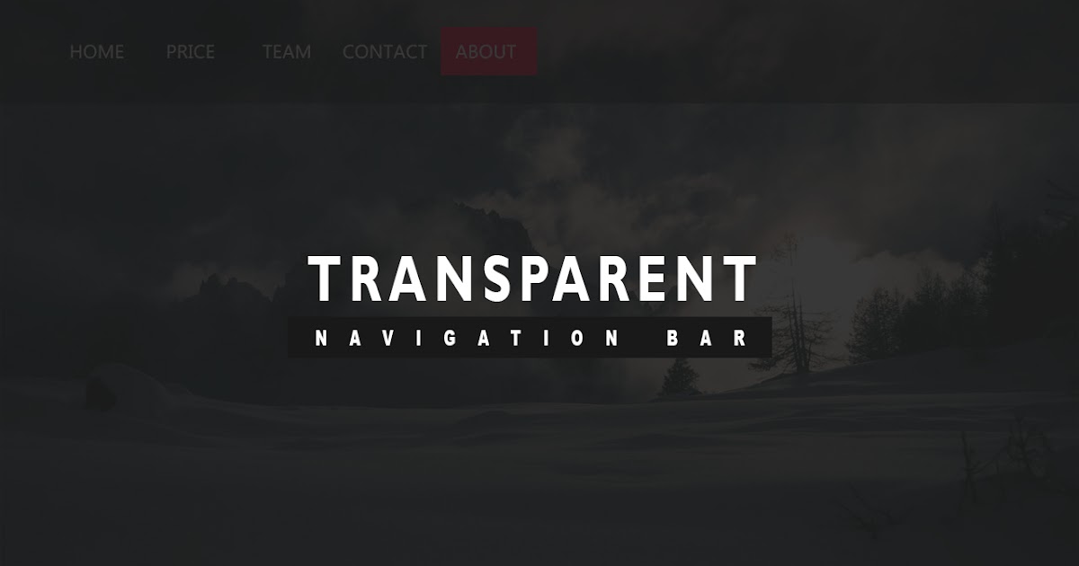 Transparent Navigation Bar Design | Rustcode | RUSTCODE