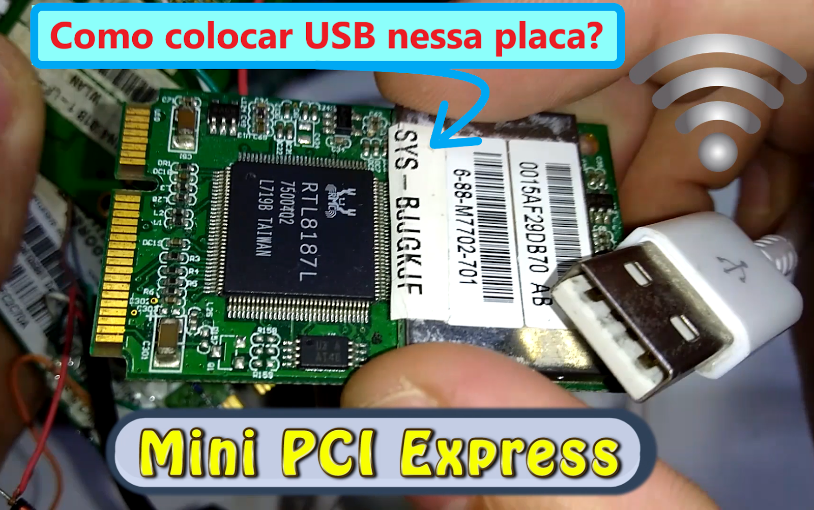 Como usar placa de notebook MINI PCI EXPRESS Wireless bluetooth na ...