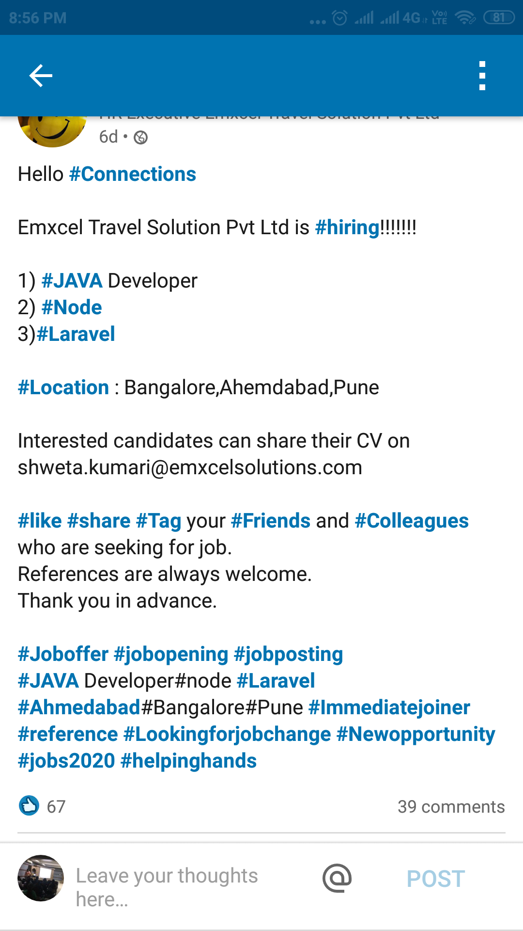 Recent Job Details for QA,WEB DEVELOPER,ANDROID,JAVA,PYTHON and PHP Web ...