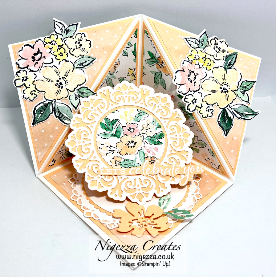 Nigezza Creates: Corner Pop Up Card With Hand Penned Petals