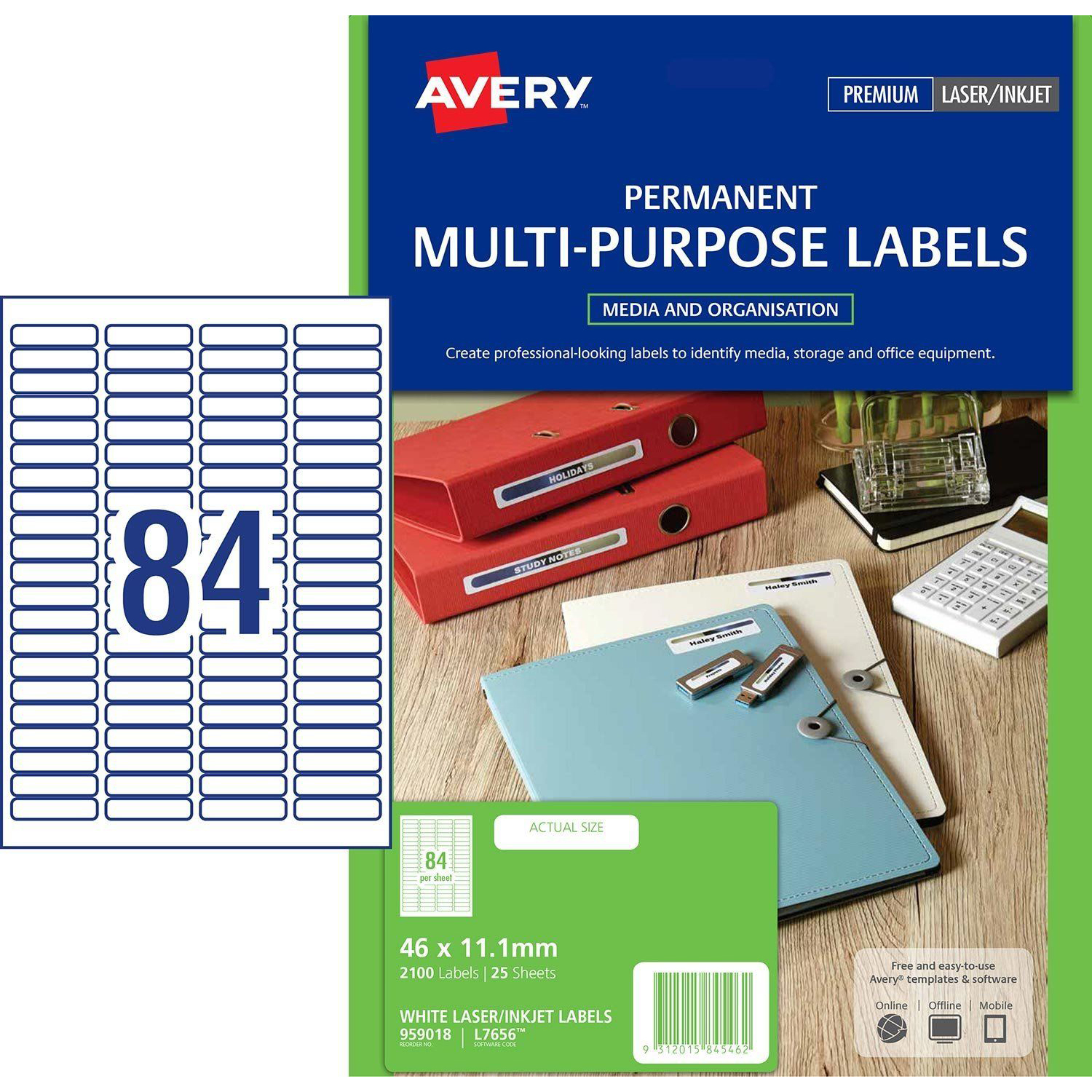Survive the Elements: Avery Laser Inkjet Labels L7656 84/Sheet 25 ...