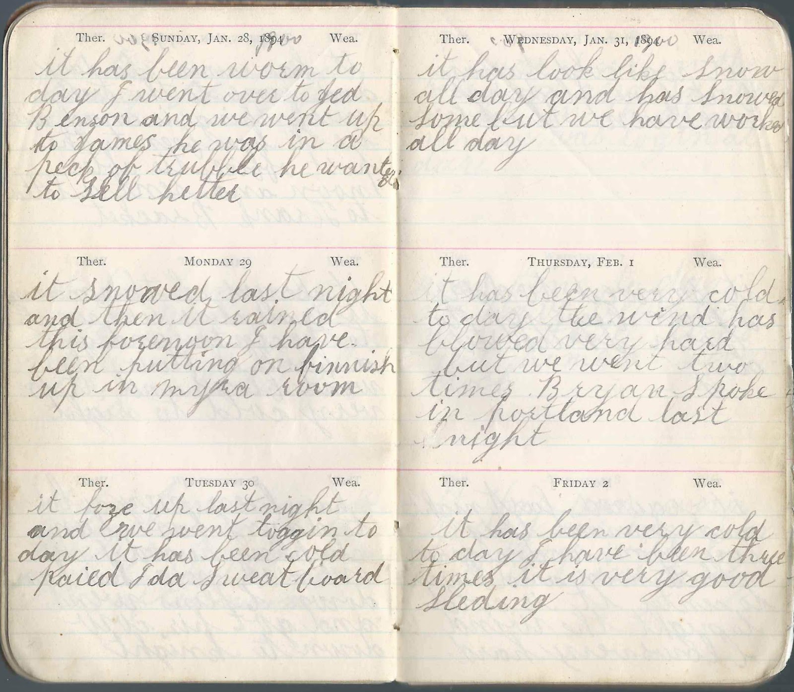 Heirlooms Reunited: February Entries in the 1900 Diary of John Foss ...