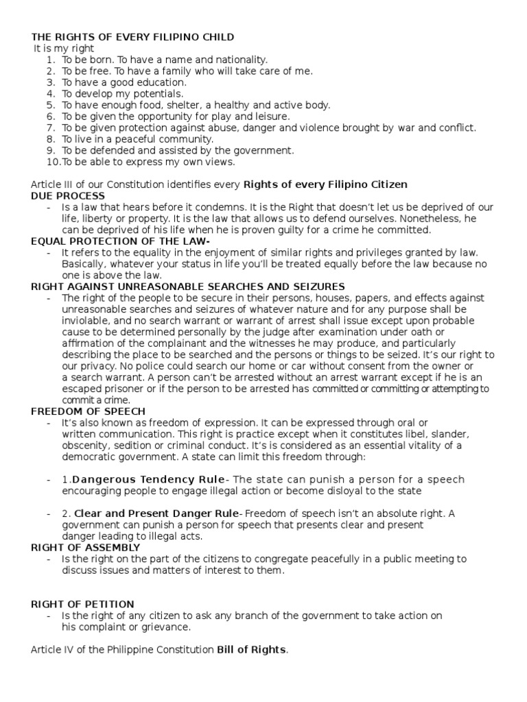 bill of rights philippine constitution - philippin news collections