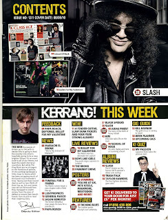 Rhiannon Brown AS Media: Kerrang! Magazine contents page deconstruction