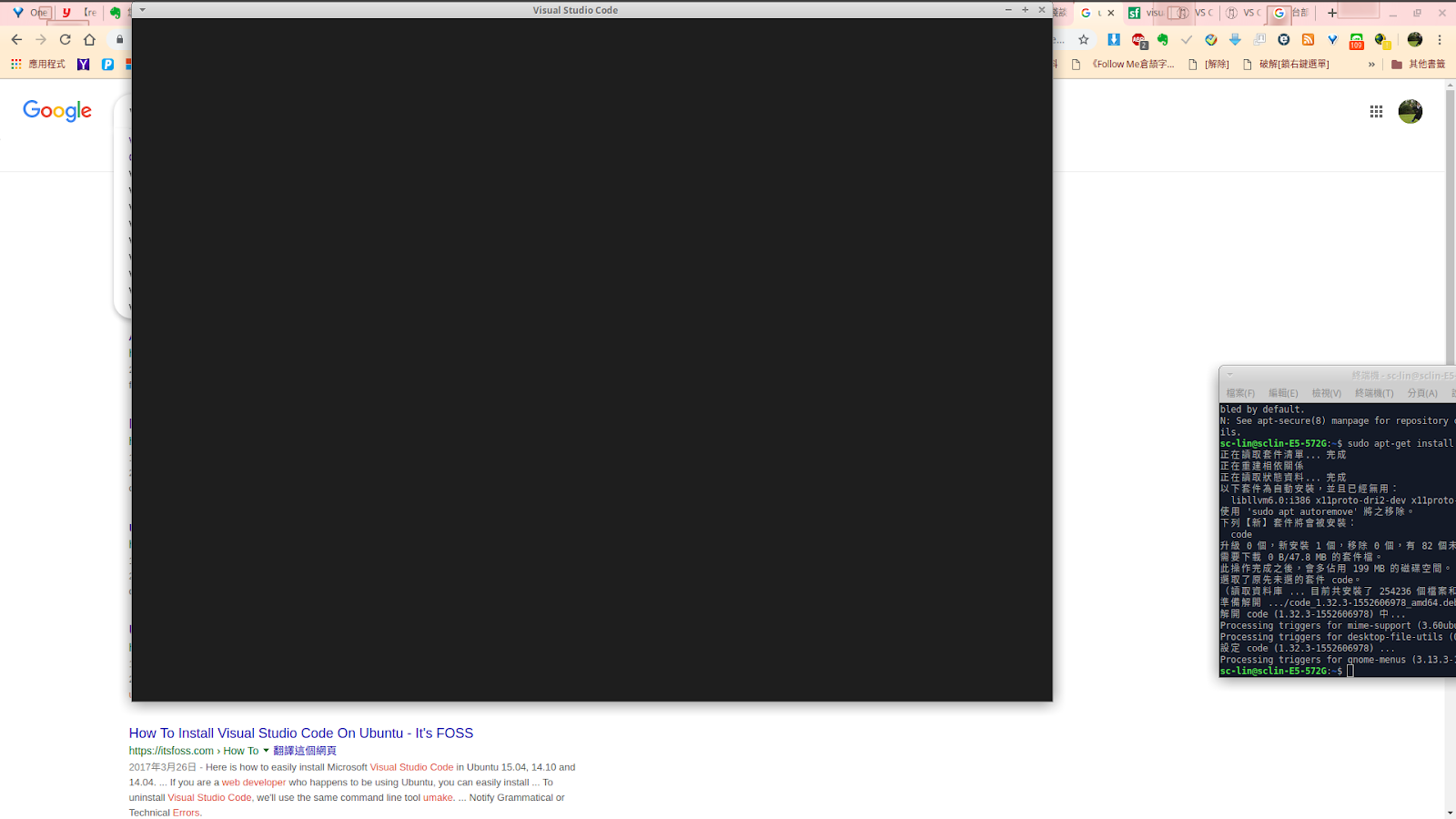 道場隨筆: [log book]ubuntu 下 vs code 黑畫面無法開啟的解決方法