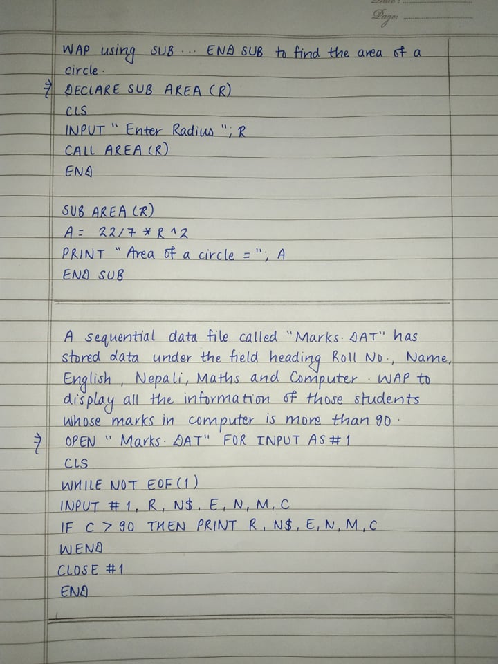 Qbasic Programming Solutions and SLC / SEE Computer Science Questions ...