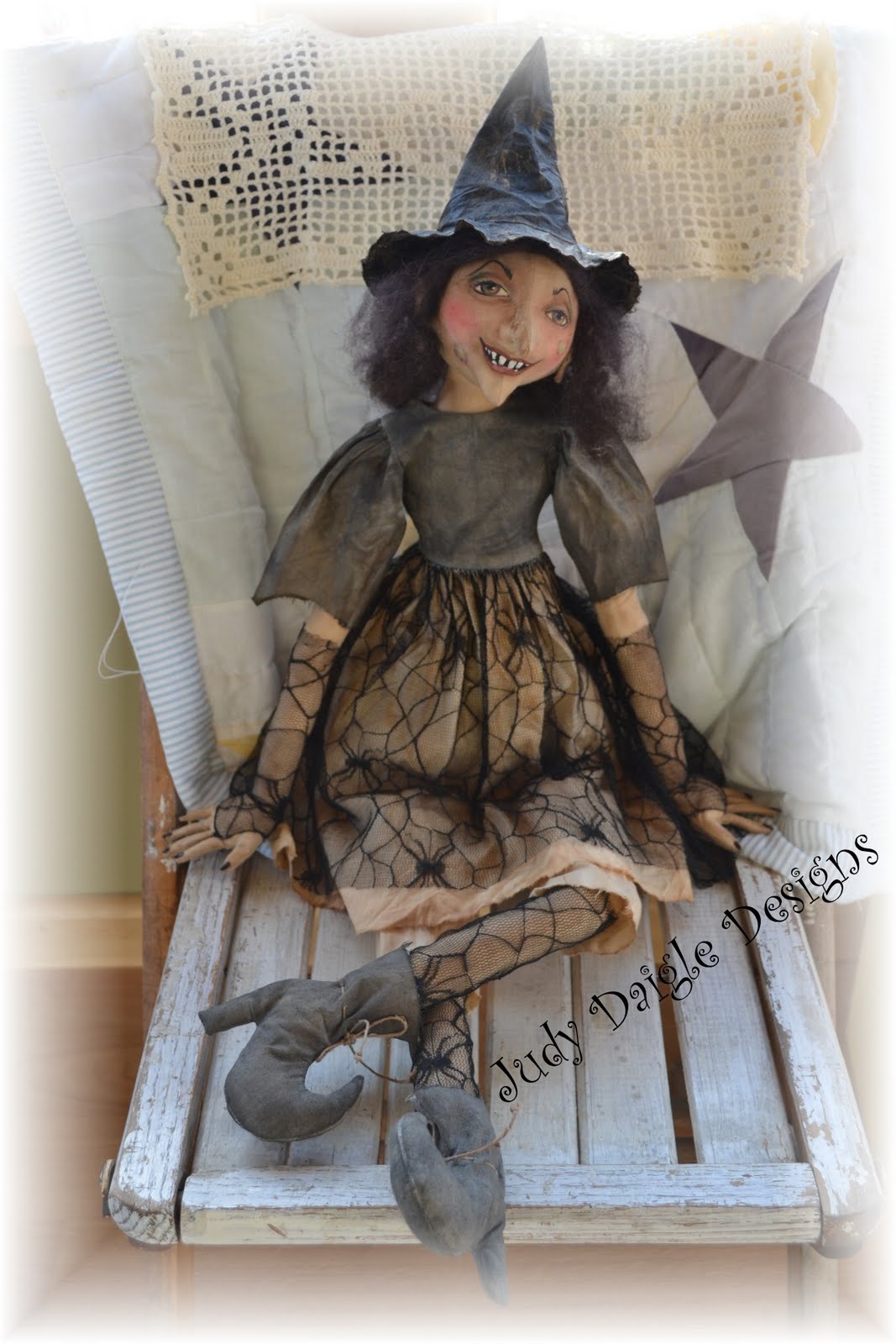 Art Dolls: Primitive Witch Art Doll~OOAK-sold