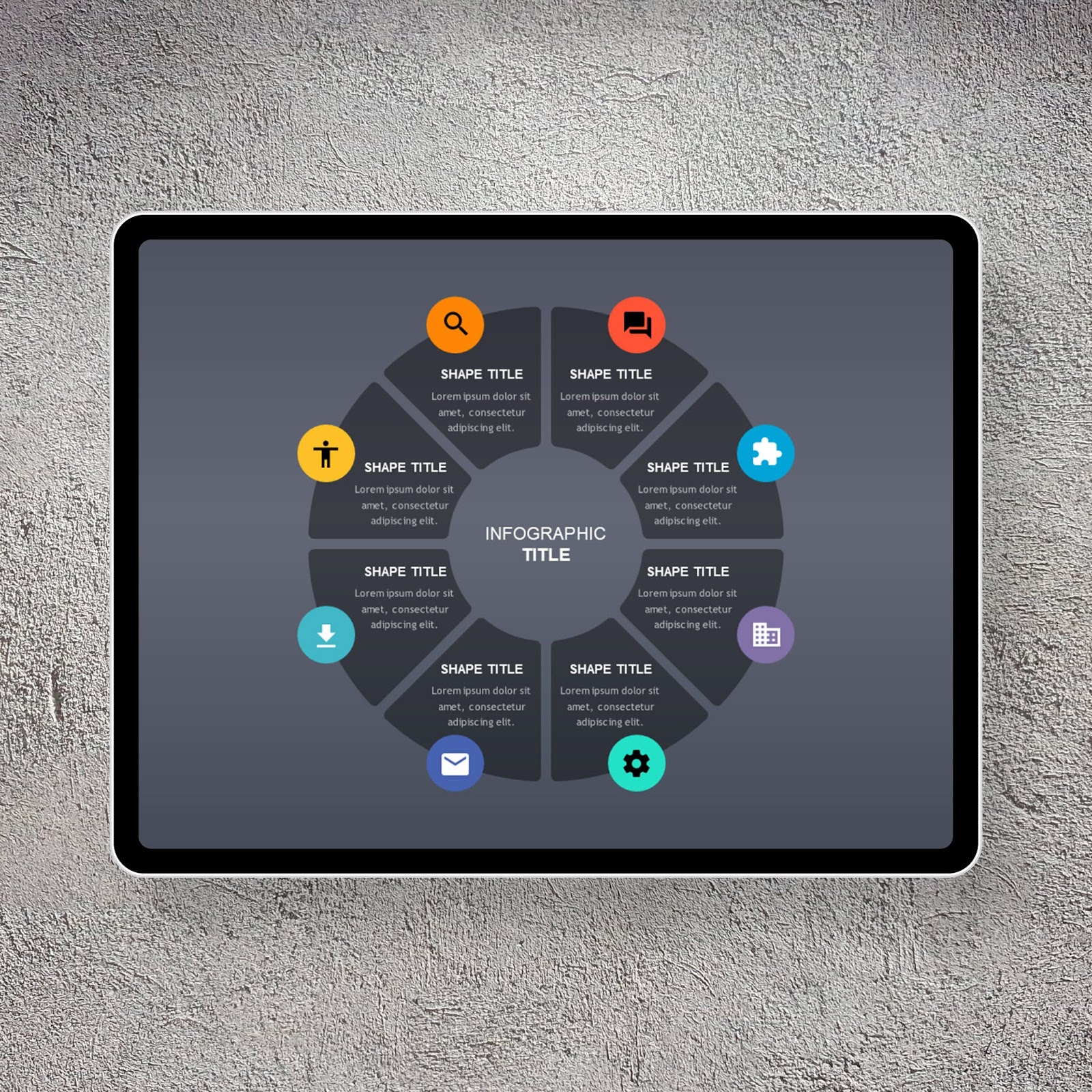Circle Eight Section Point PowerPoint Templates - PowerPoint Free