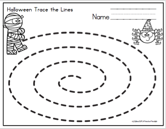 Halloween Trace the Lines Set 3 ~ Preschool Printables