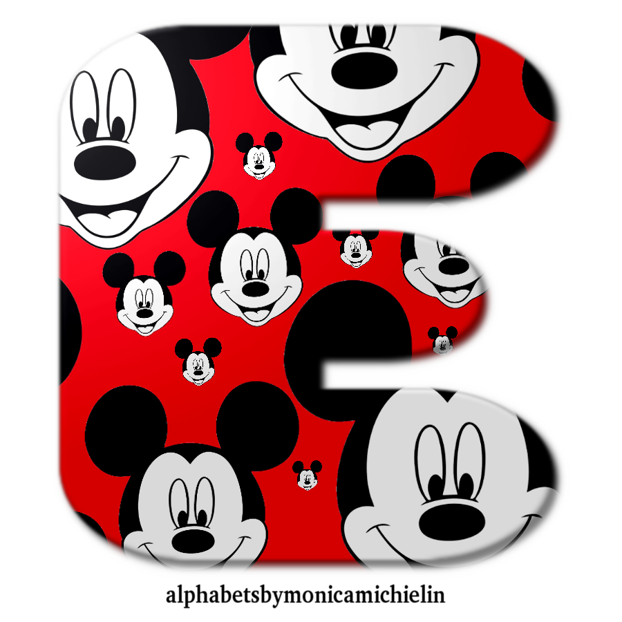 M. Michielin Alphabets: RED TEXTURE MICKEY FACES ALPHABET, NUMBERS AN ...