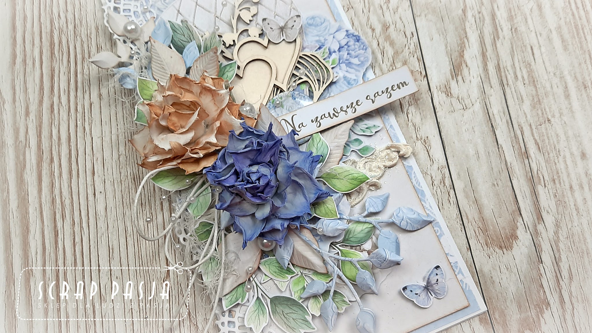 Scrap Pasja: Kartka Ślubna z kolekcji "Serenity" Lemoncraft