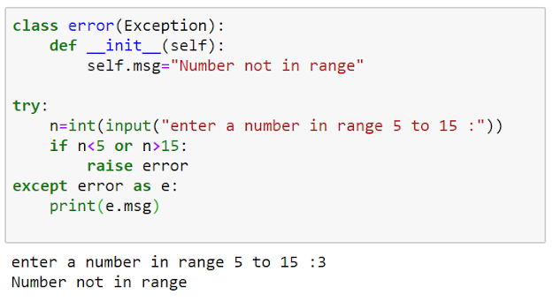 User defined Exceptions User defined Exceptions