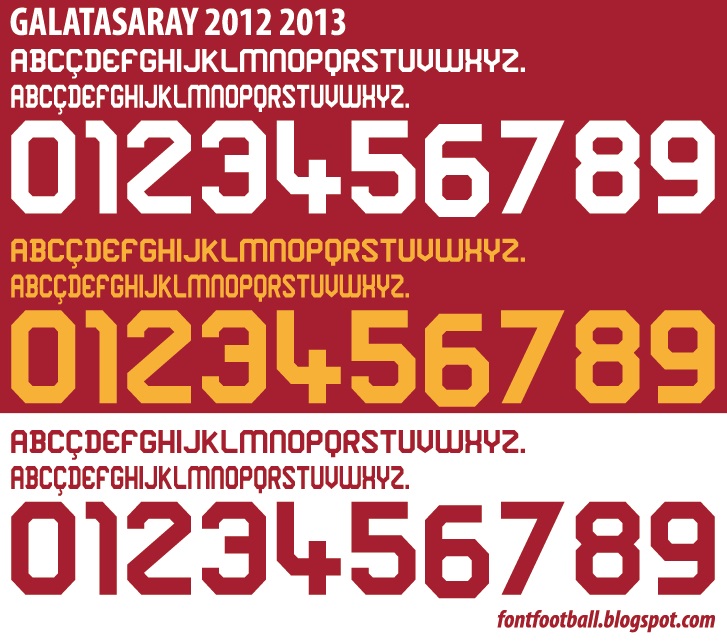 FONT FOOTBALL: Font Vector Galatasaray 2012 2013 kit