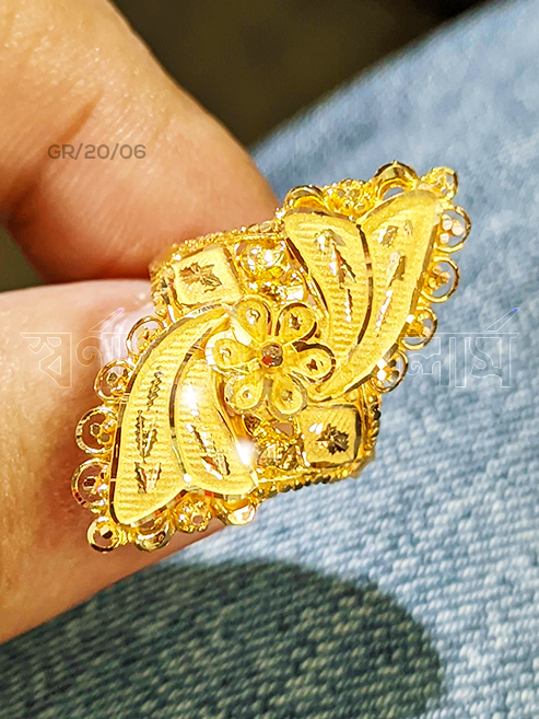 ৪ আনা লেডিস আংটি (New Ladies Gold Engagement Ring 4 Ana/4 Grams) 18/21 ...