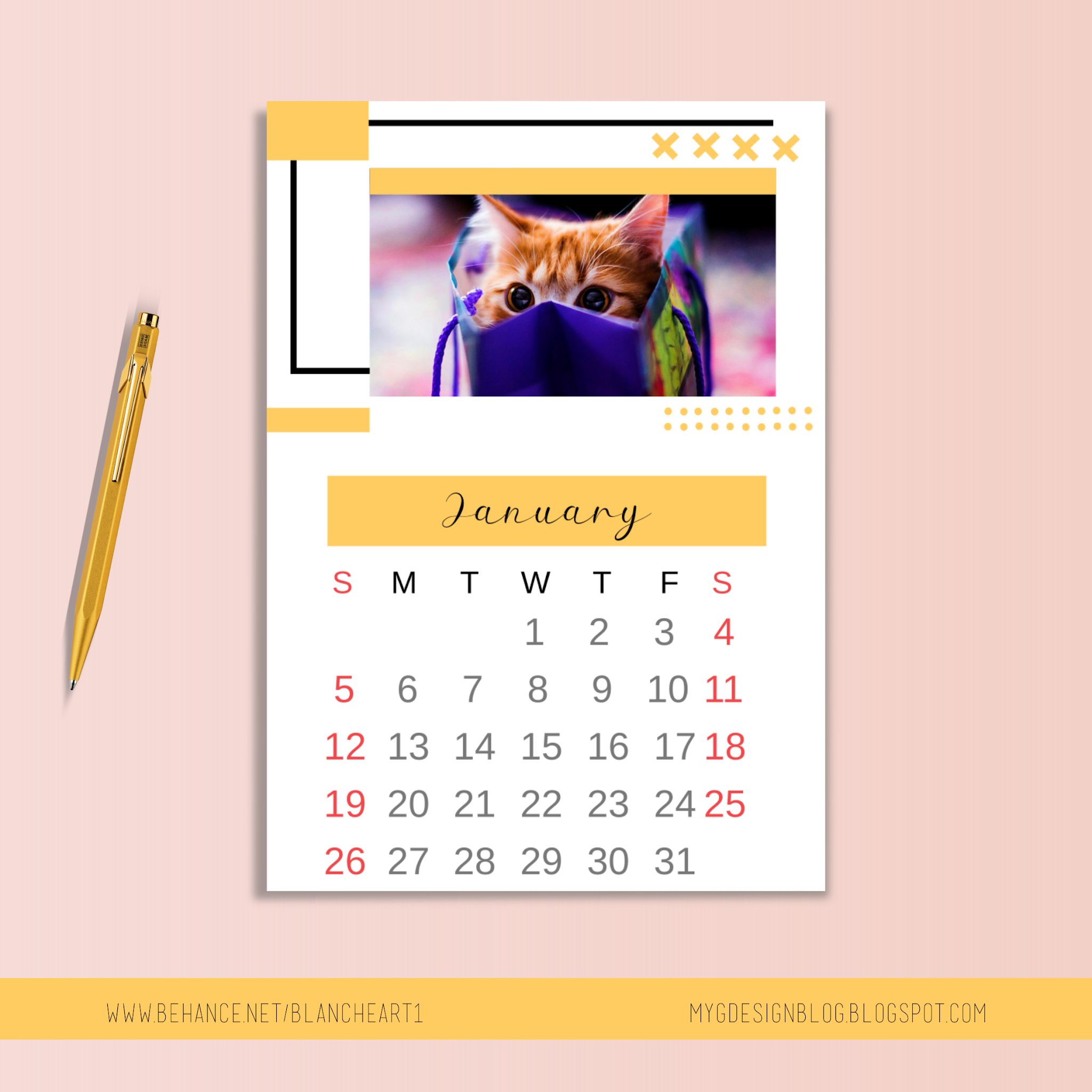 Free Printable 2020 Cat Calendar