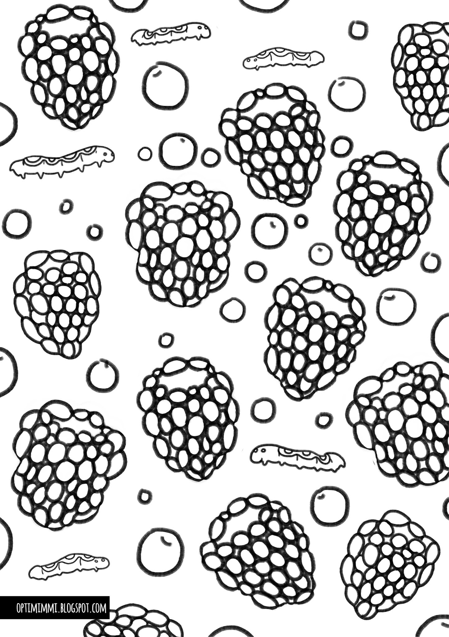 44 best ideas for coloring | Raspberry Coloring Sheet