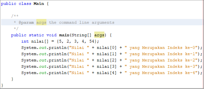 Array dan Blok Eksepsi ~ Pemrograman Java