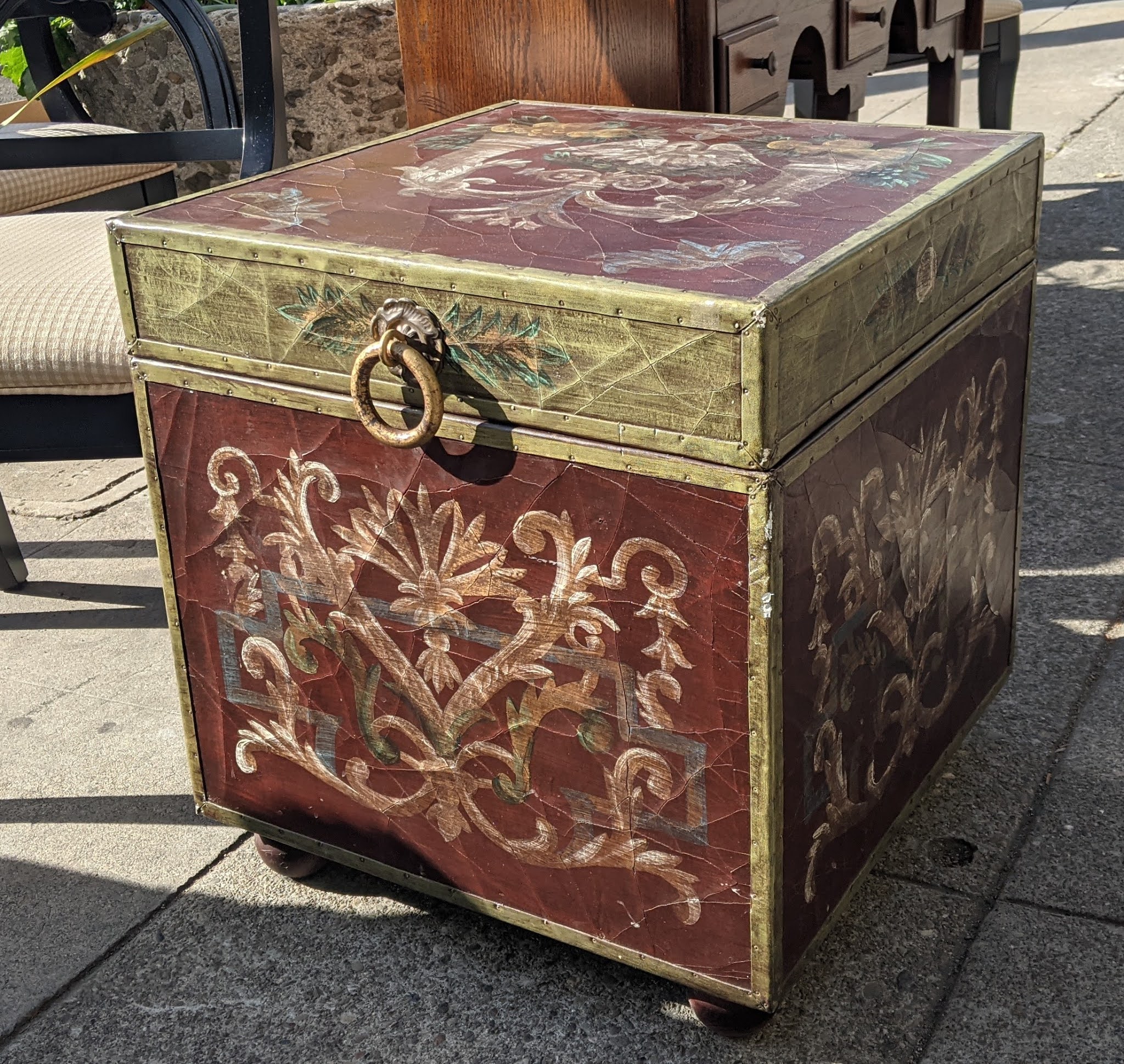 UHURU FURNITURE & COLLECTIBLES: SOLD #105193 Rustic Greek Style Painted ...