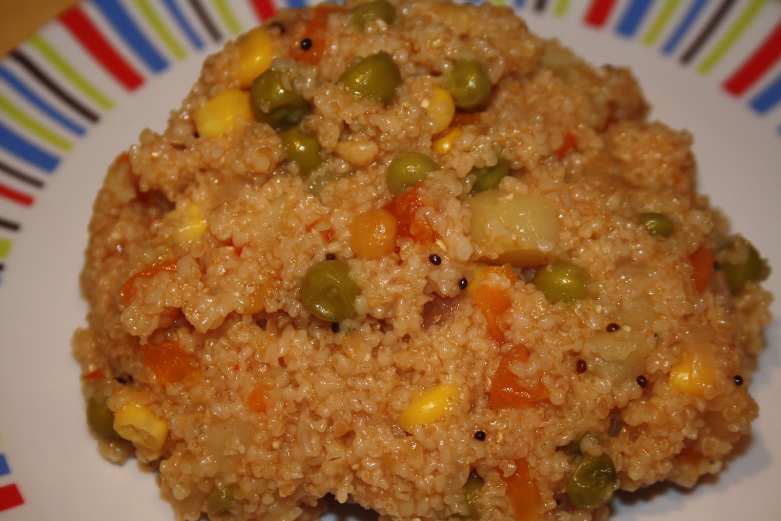 Welcome to my Kitchen: Sooji Gothambu or Broken Wheat Uppma