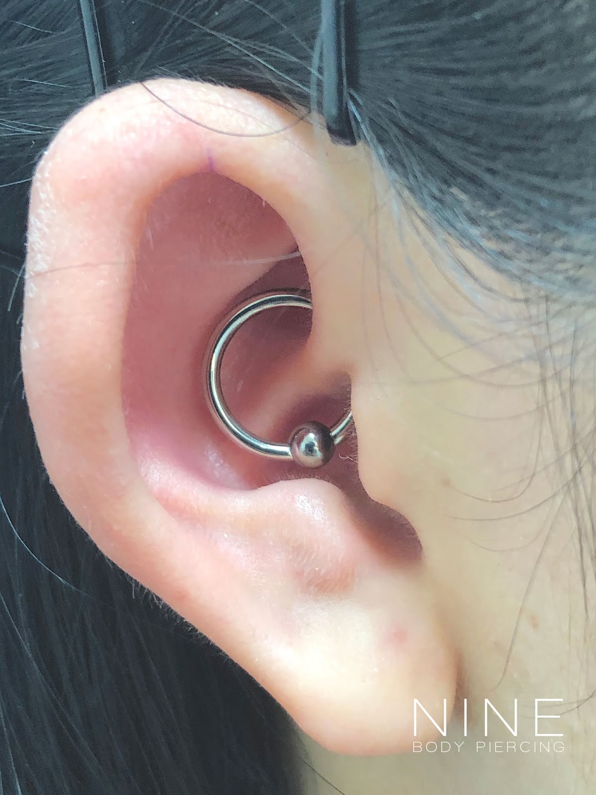 NINE BODY PIERCING BLOG: Daith with Anatometal Captive Bead Ring!!! ダイス