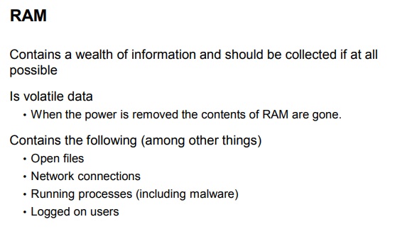 Digital Forensics Examiner: Digital Forensics: Volatile Data