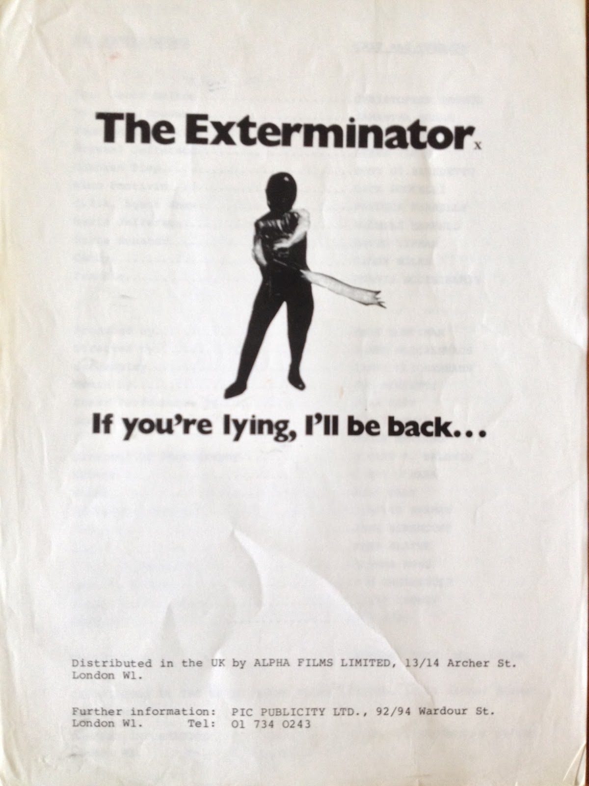 The Exterminator (1980) If you're lying I'll be back....: The ...