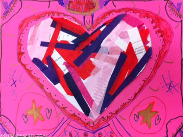 artisan des arts: Heart collages - grade 1/2