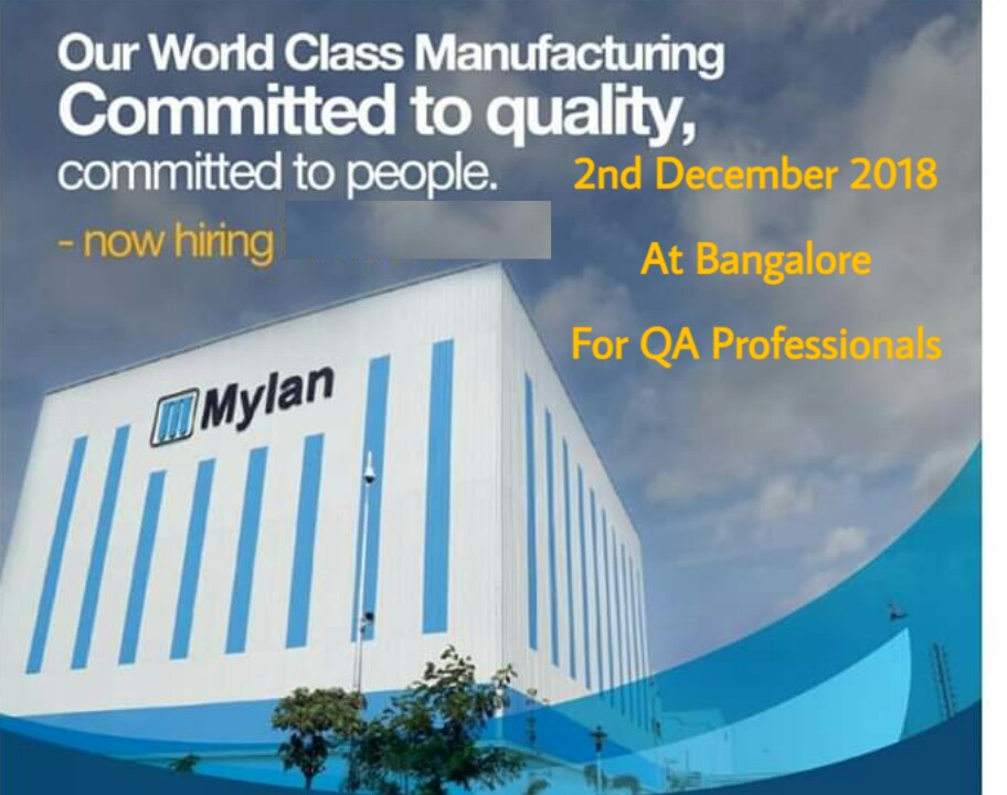 Mylan Laboratories | Walk-In Interview For QA | 2nd December 2018 ... Mylan Laboratories | Walk-In Interview For QA | 2nd December 2018 ...