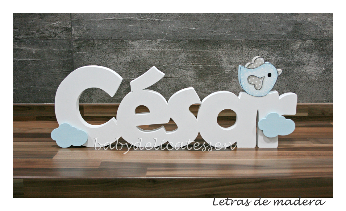 BABY DELICATESSEN LETRAS DE MADERA: CÉSAR