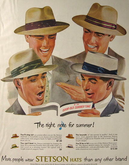 Vintage Stetson Hat Ads.