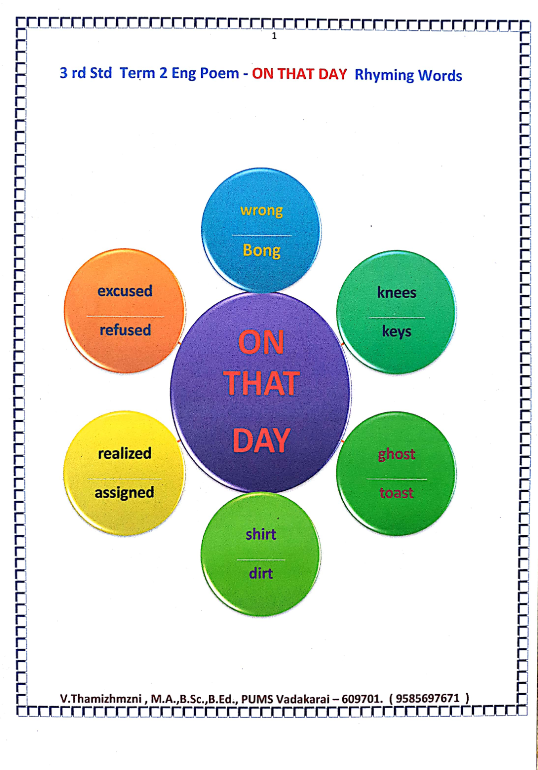 3 Rd Std English Rhyming Words 3-rd-std-english-rhyming-words