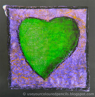 Use Your Coloured Pencils: Textured Heart Paintings