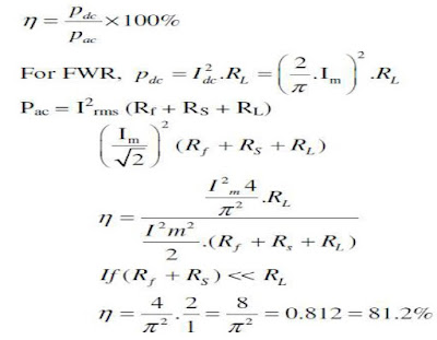 Full-Wave Rectifier Rectification Efficiency Derivation