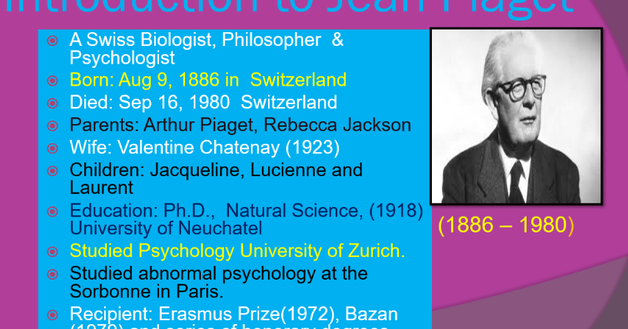 Biography and Major Contribution of Jean Piaget - Math Village