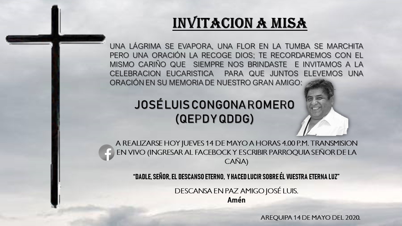 INVITACIÓN A MISA VIRTUAL ~ UGEL CAYLLOMA
