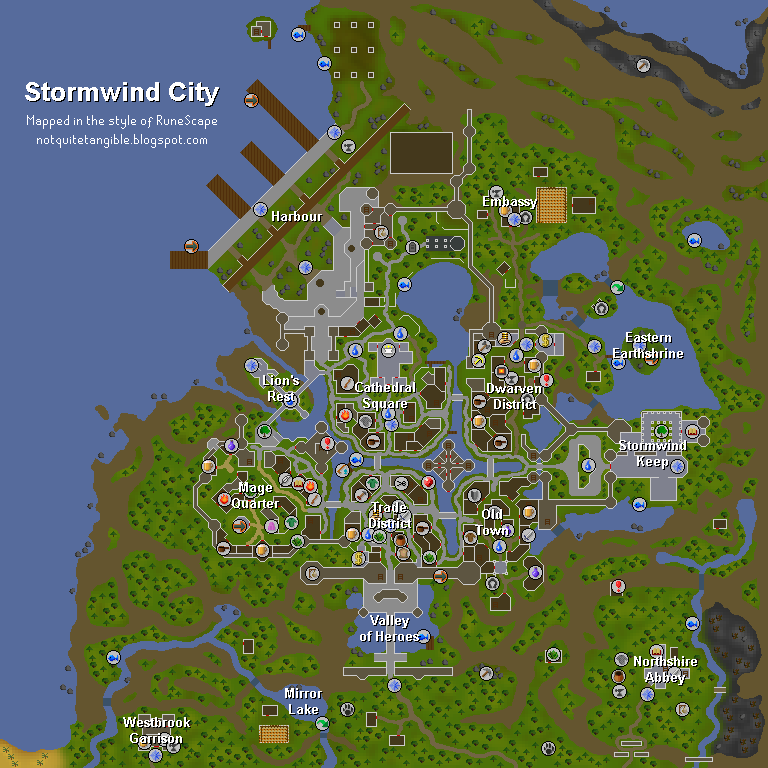 Not Quite Tangible: Stormwind Map in the Style of RuneScape