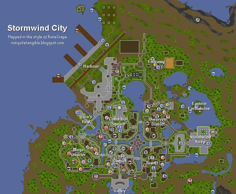 Not Quite Tangible: Stormwind Map in the Style of RuneScape